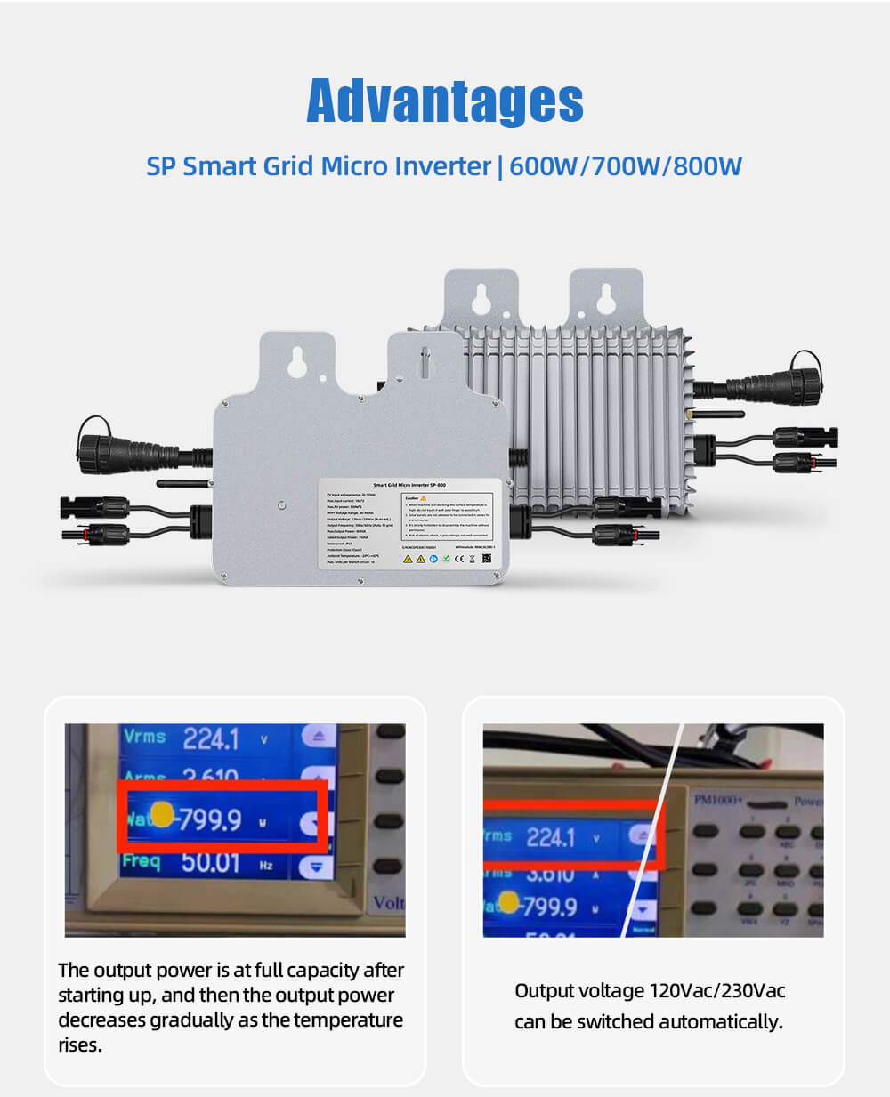 SP-800 Solar Grid Tie Microinverter 800W - acrevpower